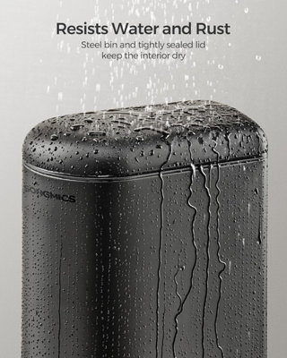 SONGMICS Bathroom Bin, Small Bin with Lid, Pedal Toilet Bin, Slim for ...