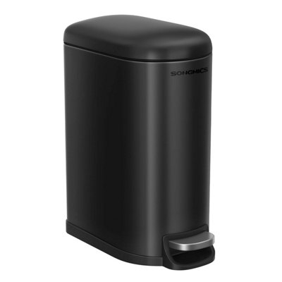 SONGMICS Bathroom Bin, Small Bin with Lid, Pedal Toilet Bin, Slim for ...