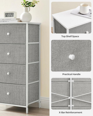 SONGMICS Bedroom Drawer Chest, Cloth Storage Unit, Dresser with 4 ...