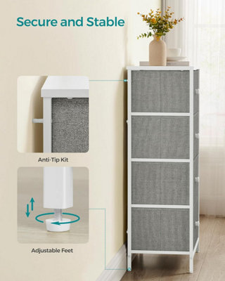 SONGMICS Bedroom Drawer Chest, Cloth Storage Unit, Dresser with 4 ...