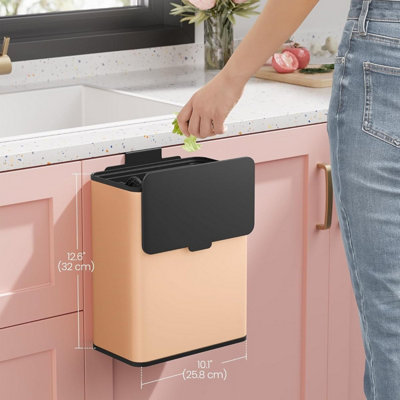 SONGMICS Cabinet-Mount Waste Container, Compact Kitchen Bin with Multi ...