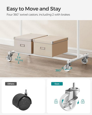SONGMICS Clothes Stand on Casters, Robust Garment Rack, Expandable ...