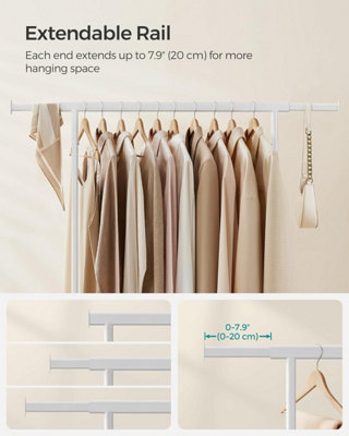 SONGMICS Clothes Stand on Casters, Robust Garment Rack, Expandable ...