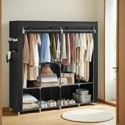 Songmics Clothes Wardrobe, Portable Closet, Garment Organiser Rack with ...