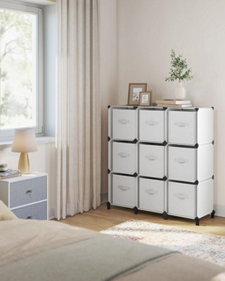 SONGMICS Cloud White 9-Cube Storage Unit Including Non-Woven Fabric ...