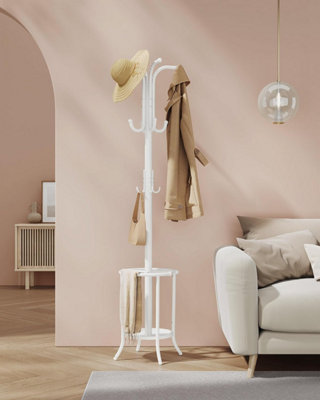 SONGMICS Coat Rack Freestanding, Coat Stand with Umbrella Holder, 12 ...