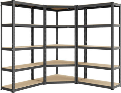 SONGMICS Corner Shelf 5-Tier, Garage Shelving, Heavy Duty Metal ...