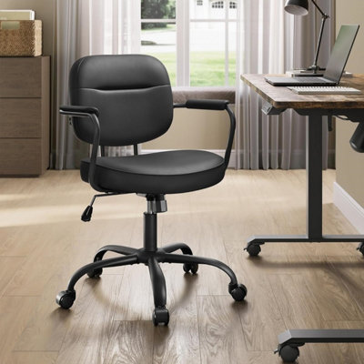 SONGMICS Desk Chair, Swivel Chair, Synthetic Leather Office Chair ...