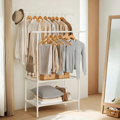 SONGMICS Double Bar Clothes Rack, Clothes Rack, Wardrobe Organizer ...
