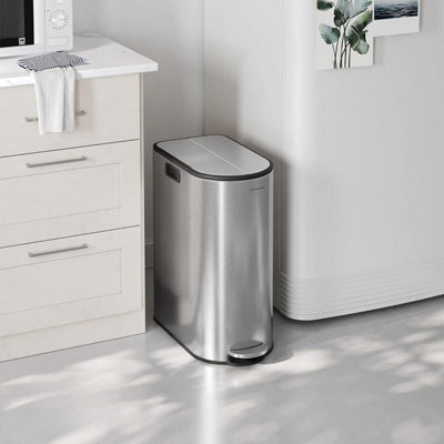 SONGMICS Dual Compartment Recycling Bin, Large Capacity, Slim Kitchen ...