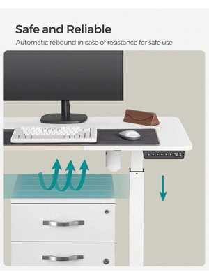 SONGMICS Electric Standing Desk, Height Adjustable Desk, 60 X 140 X (72 ...