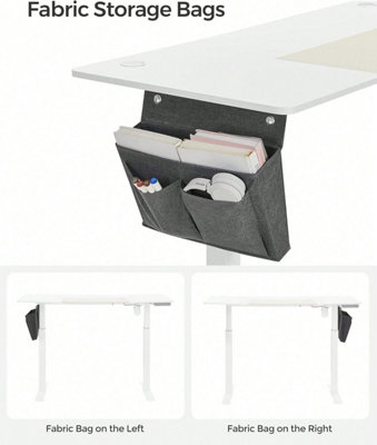 SONGMICS Electric Standing Desk, Height Adjustable Desk, 60 X 140 X (72 ...