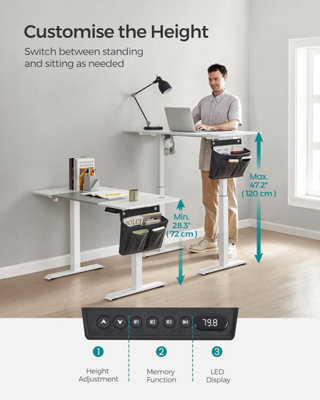 SONGMICS Electric Standing Desk, Height Adjustable Desk, Spliced ...