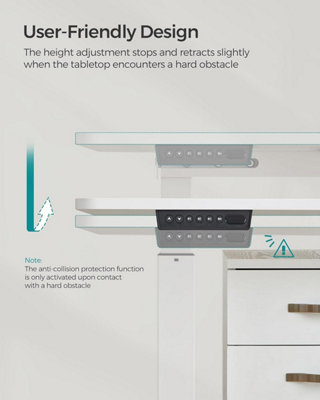 SONGMICS Electric Standing Desk, Height Adjustable Desk, Spliced ...
