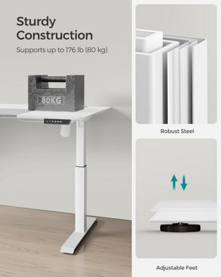 SONGMICS Electric Standing Desk, Height Adjustable Desk, Spliced ...