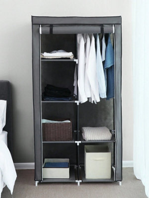 SONGMICS Fabric Wardrobe, Clothes Storage Organiser, 6 Shelves, 1 ...
