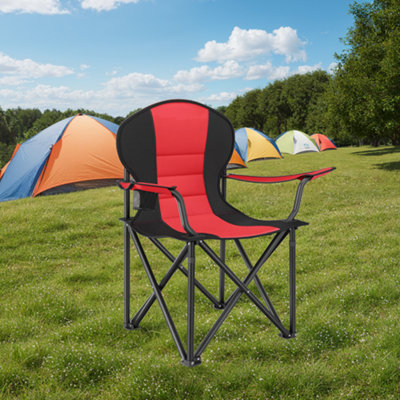 SONGMICS Folding Camping Chair, with Comfortable Sponge Seat, Cup ...