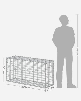 SONGMICS Gabion Baskets, Set of 3 Wire Stone Cages for Medium Garden ...