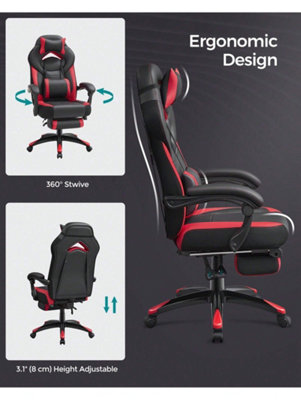 SONGMICS Gaming Chair, Office Racing Chair With Footrest, Desk Chair ...