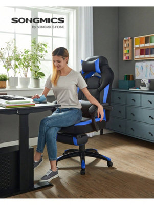 SONGMICS Gaming Chair, Office Racing Chair With Footrest, Desk Chair ...