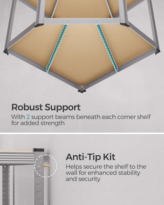 SONGMICS Heavy Duty Garage Shelving, Corner 4-Tier Shelf Unit ...