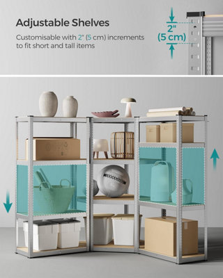 SONGMICS Heavy Duty Garage Shelving, Corner 4-Tier Shelf Unit ...