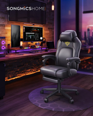 SONGMICS HOME Gaming Chair, Ergonomic Computer Chair with Footrest ...