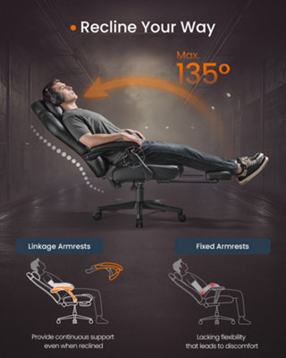 SONGMICS HOME Gaming Chair, Ergonomic Computer Chair with Footrest ...