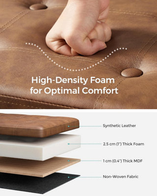 SONGMICS Indoor Benches, Storage Ottoman, Collapsible Bench Box, with ...