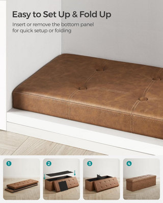 SONGMICS Indoor Benches, Storage Ottoman, Collapsible Bench Box, with ...