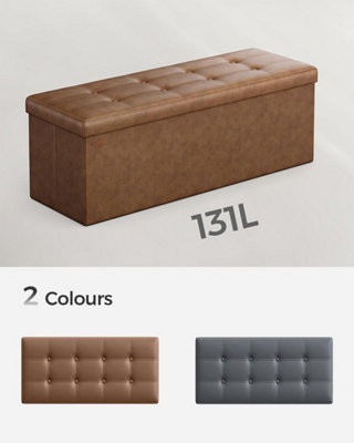 SONGMICS Indoor Benches, Storage Ottoman, Collapsible Bench Box, with ...