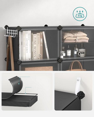 SONGMICS Interlocking Shoe Rack, Plastic Shoe Storage Cabinet, 10-Slot ...