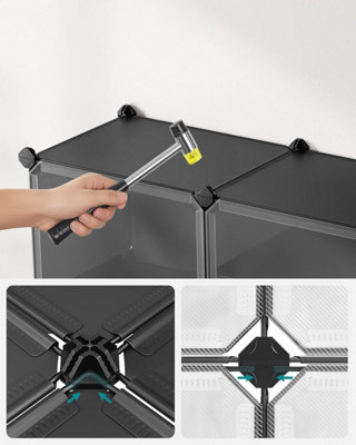 SONGMICS Interlocking Shoe Rack, Plastic Shoe Storage Cabinet, 10-Slot ...