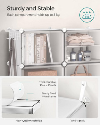 SONGMICS Interlocking Shoe Rack, Plastic Shoe Storage Cabinet, 8-Slot ...