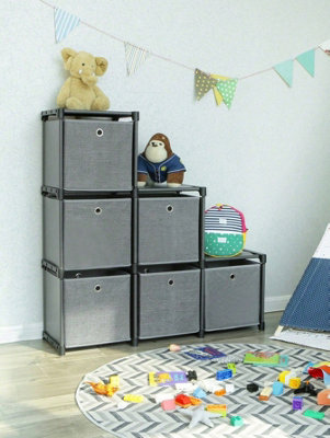 SONGMICS Ladder Storage Unit, 6 Cubes With 6 Storage Boxes, DIY Closet ...