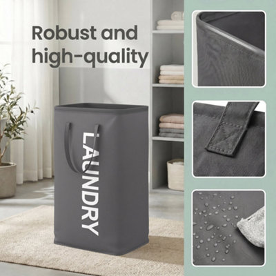 SONGMICS laundry basket, Laundry Bag Hamper with Short and Long Handles ...