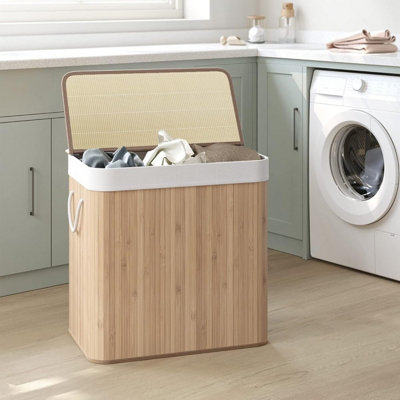 SONGMICS Laundry Sorter, 3 Compartments, Portable with Handles ...