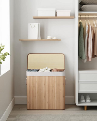 SONGMICS Laundry Sorter, 3 Compartments, Portable with Handles ...