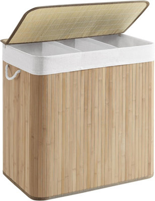 SONGMICS Laundry Sorter, 3 Compartments, Portable with Handles ...