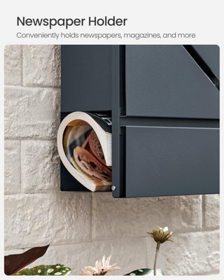 SONGMICS Letter Box, Wall-Mounted Post Box, Mailbox with Viewing Window ...
