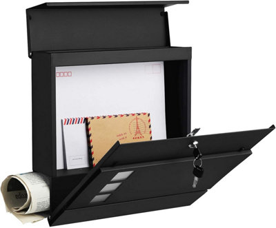 SONGMICS Lockable Wall Mailbox, Modern Design with Newspaper Slot ...
