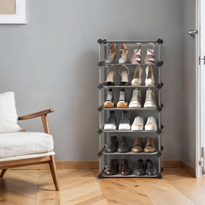 SONGMICS LPC010G01 Shoe Cabinet With 10 Compartments, Modular Plastic ...