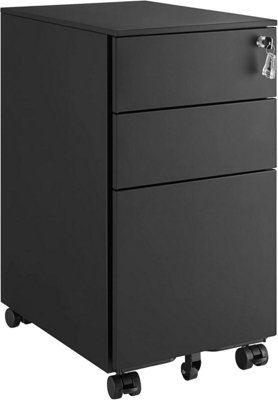 SONGMICS Mobile File Cabinet, Office Cabinet with Wheels and Lock,Legal ...