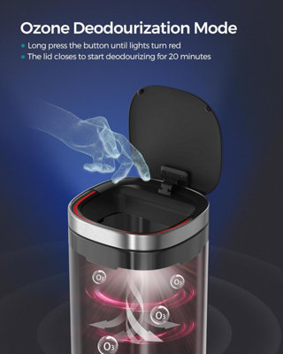 SONGMICS Motion Sensor Kitchen Bin, Automatic Rubbish Bin, Trash Bin ...