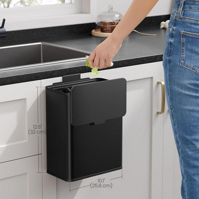 SONGMICS Mountable Kitchen Bin, Compact Food Waste Container for ...