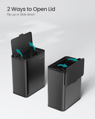 SONGMICS Mountable Kitchen Bin, Compact Food Waste Container for ...