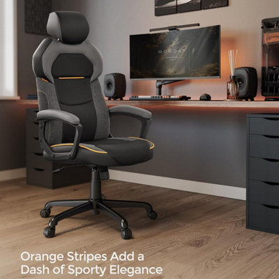SONGMICS Office Chair, Gaming Chair, Height Adjustable, PU and Cotton ...