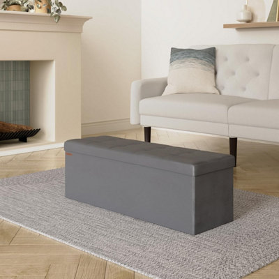 SONGMICS Ottoman Bench, Extra-Long Storage Solution with Folding Top ...