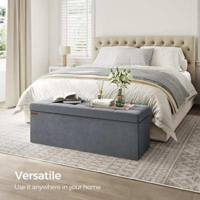 SONGMICS Ottoman Bench, Extra-Long Storage Solution with Folding Top ...