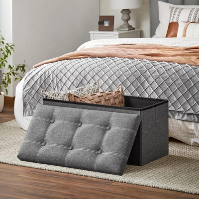 SONGMICS Ottoman Storage Bench, Folding Chest, Footstool Bench with ...